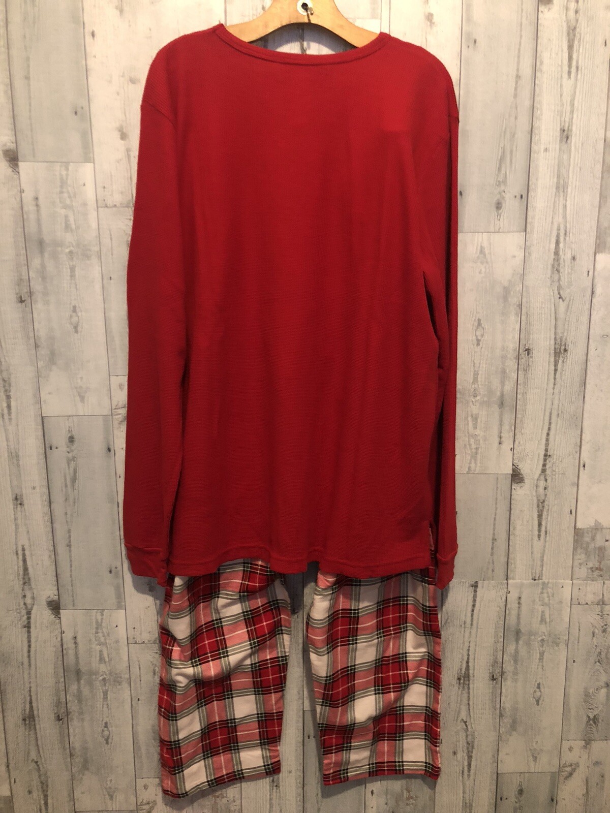 Men’s Sleepytime Pjs, Red Thermal, Check Pajama Set Size 2X | eBay