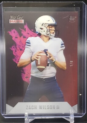 2021 Wild Card MATTE Rookie Heat Fire Chase Pink #'d 1/8 Zach Wilson # ...
