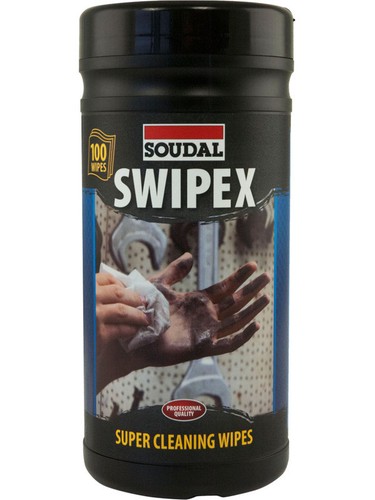 Soudal Heavy Duty Swipex Hand Cleaning Wipes Fast Removable Pack of 100 ...