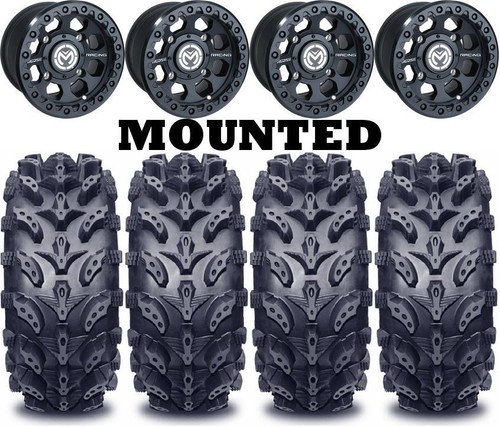 Kit 4 Interco Swamp Lite Tires 24x8-12 on Moose 23X Matte Black Wheels ...