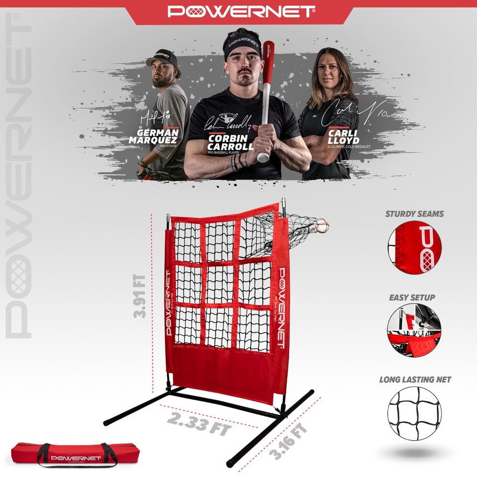 PowerNet Portable Strike Zone Trainer - Pitchers, Baseball Softball ...