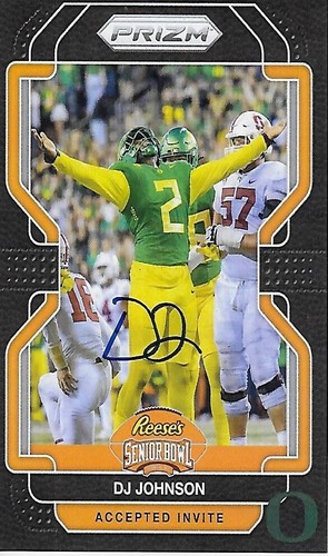 2023 SENIOR BOWL OREGON DUCKS DJ JOHNSON CAROLINA PANTHERS ROOKIE AUTO ...