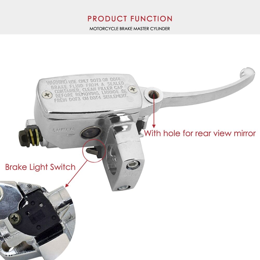 1" 25mm Motorcycle Hydraulic Brake Clutch Master Cylinder Reservoir ...