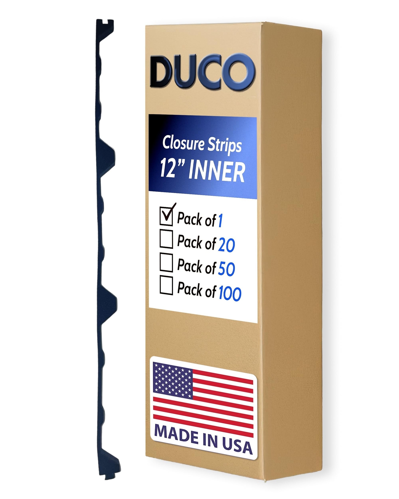 Duco USA-Made 12" R Panel Profile Metal Roof Foam Closure Strip - 1 ...