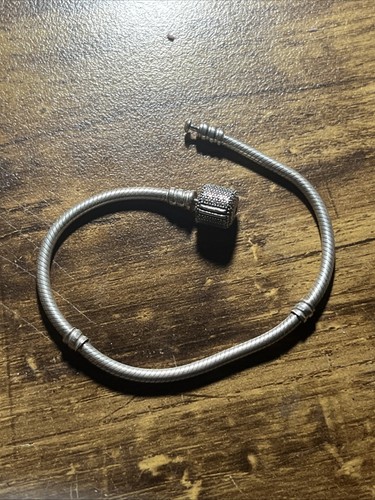 AUTHENTIC Pandora Moments Sparkling Pavé Clasp Snake Chain Bracelet ...