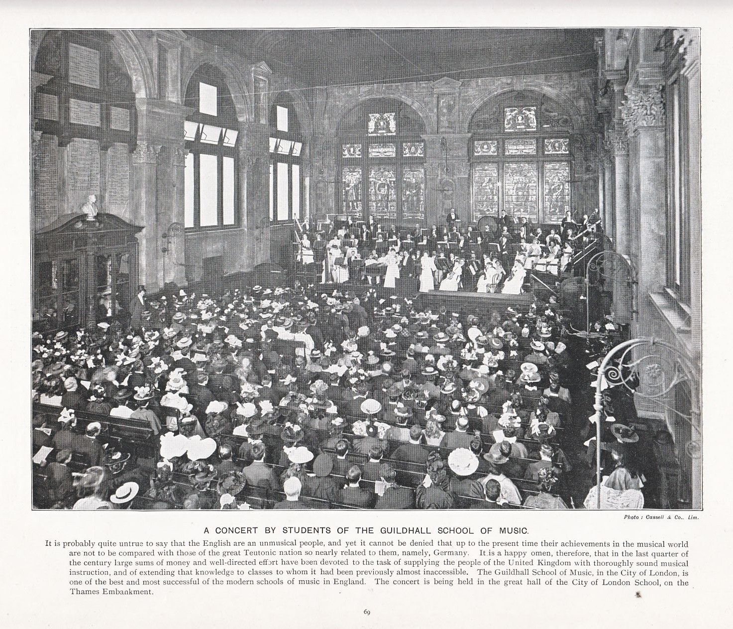 1897 VICTORIAN PRINT ~ GUILDHALL SCHOOL OF MUSIC LONDON ~ PLUS ...