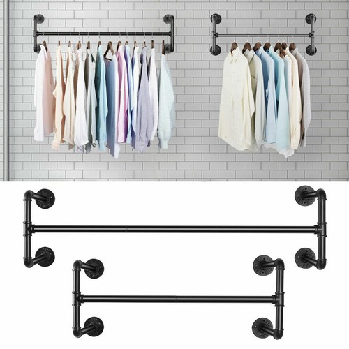 Adjustable Wall Mounted Clothes Rack Hanging Rail for Kitchen Bedroom ...