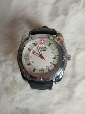 Men's Wenger Swiss Military Watch Model 79011 Black Leather Band ...