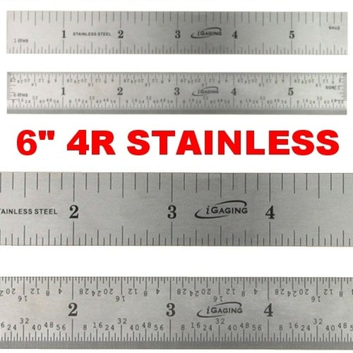 iGaging 6 Inch Ruler 1/32" 1/64" Machinist Stainless Steel Scale 34-006 ...