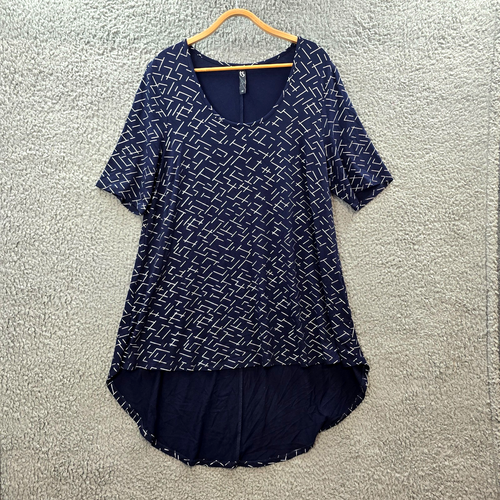 TS Taking Shape Womens Tunic Dress Plus Size XS Navy Blue White Stretch ...