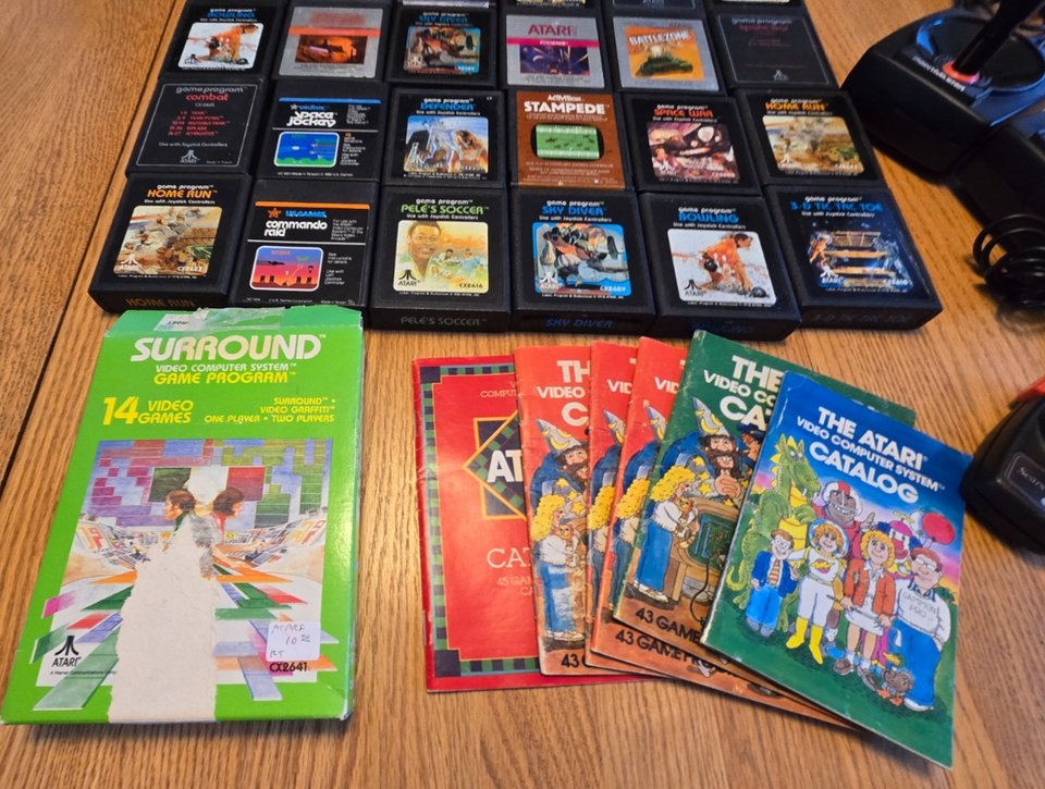 Atari 2600 Video Game Cartridge Lot of 34 Titles, 4 Controllers and 6 ...