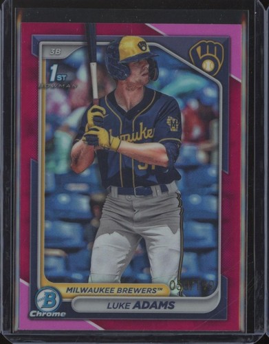 2024 Bowman Chrome LUKE ADAMS RC 1st Prospect Fuchsia Refractor /199 ...