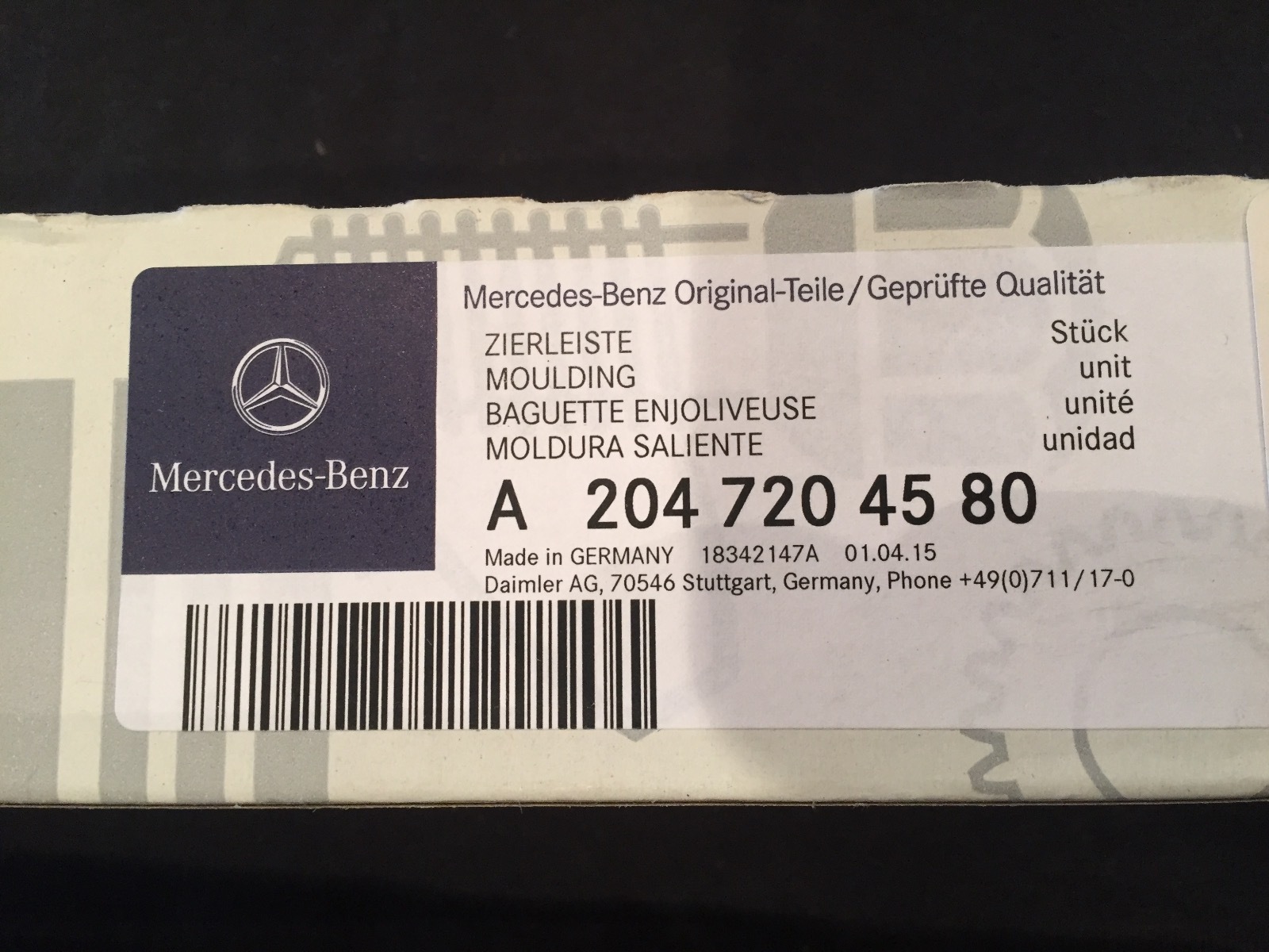Mercedes Benz A 2047200280 Rear Door Moulding Mercedes | eBay