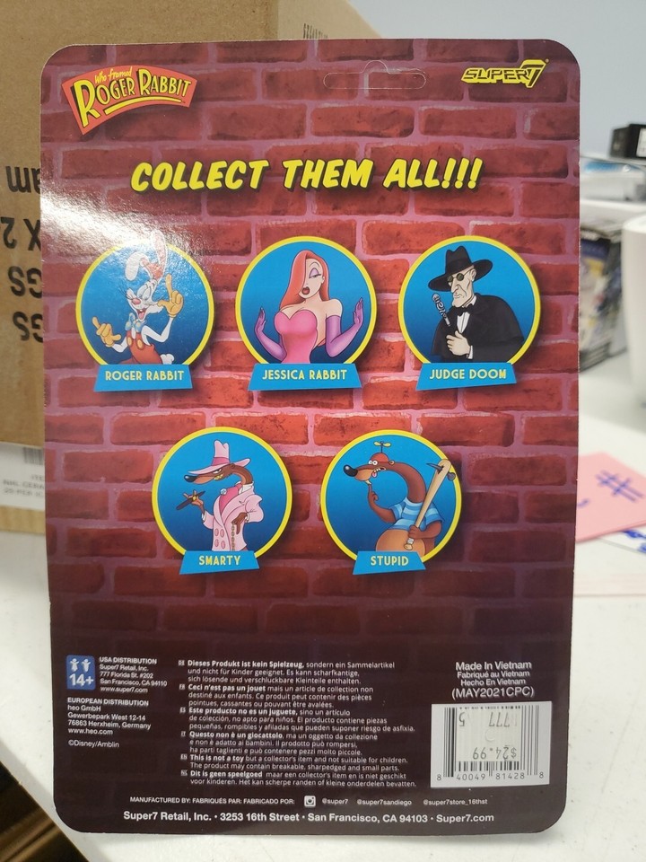 Smarty Weasel Who Framed Roger Rabbit ReAction Super7 New | eBay
