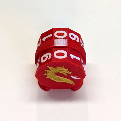 D-100 Life Counter Wheel for Magic and Commander - Red/White & Gold ...