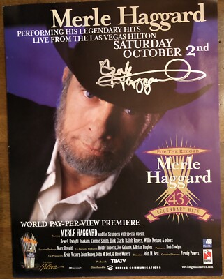 MERLE HAGGARD Las Vegas Color Photo Flyer Collectors Item Reprint ...
