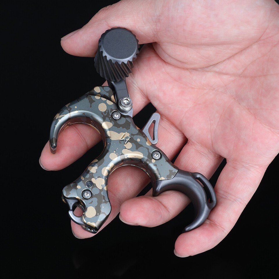 US Compound Bow Release Aids Trigger 3 Finger Grip Thumb Button Archery ...