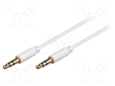 Cable Jack 0 1/8in 3pin Plug, on both Sides 4 11/12ft White 69112 o ...