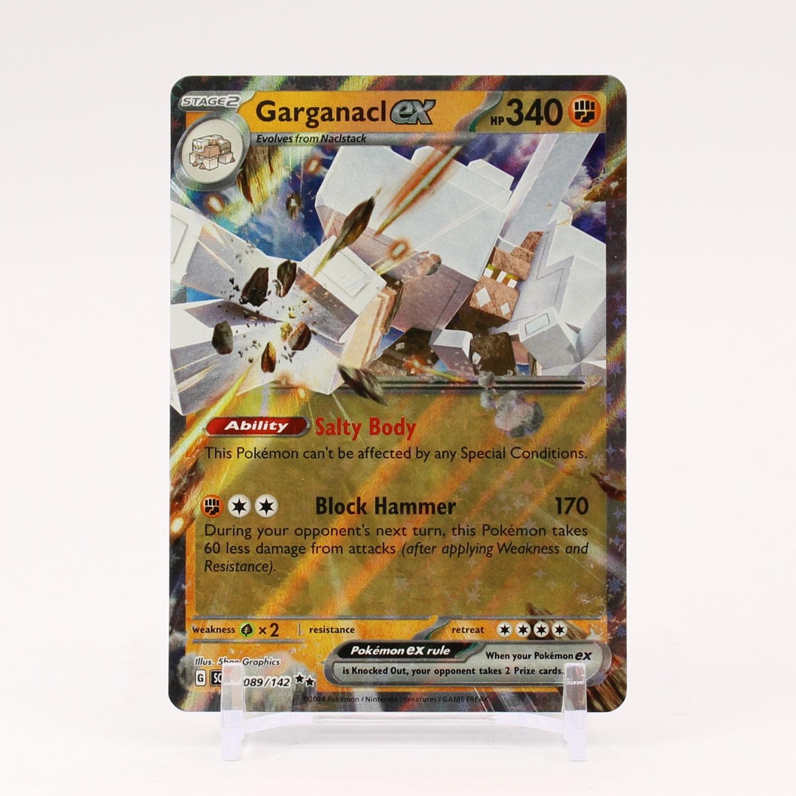 Garganacl ex - 089/142 Stellar Crown Double Rare Pokemon - NM/MINT | eBay