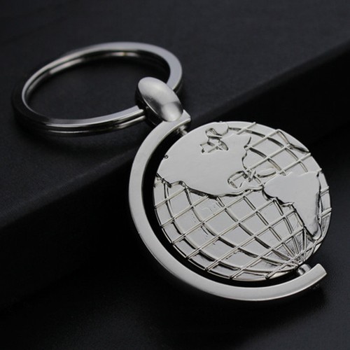 Key Chain Keychain Keyring World Globe Design Metal Key Ring Keyfob ...