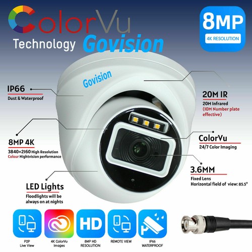 HIKVISION 4K COLORVU CCTV SYSTEM 8MP DVR OUTDOOR NIGHTVISION SECURITY ...