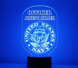 US Navy Lamp Night Light Table Lamp Free Personalize LED With Remote ...
