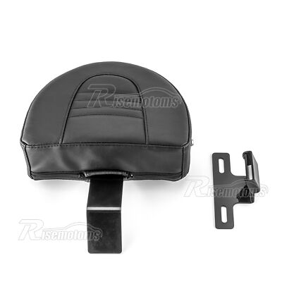 Black Rivet Rider Driver Backrest Mount For Harley Heritage Softail w ...