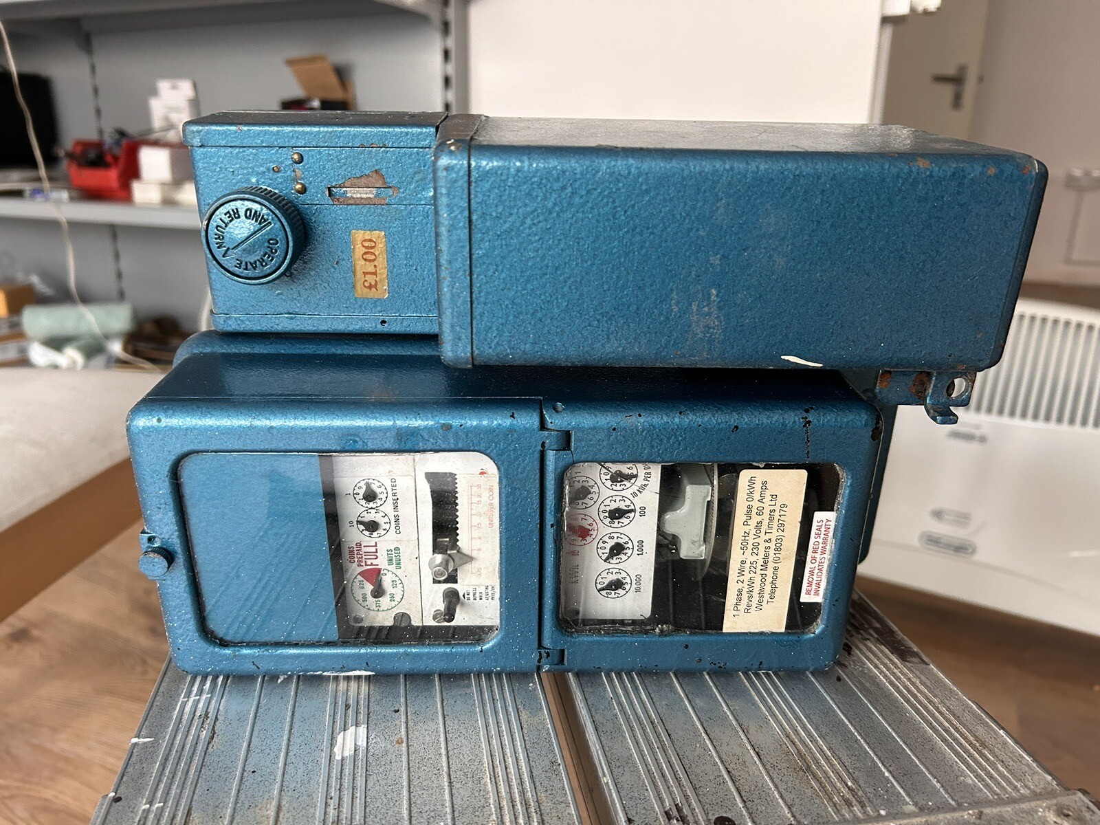 Coin operated electric meter, Vintage Retro £1 Coin Slot. | eBay UK