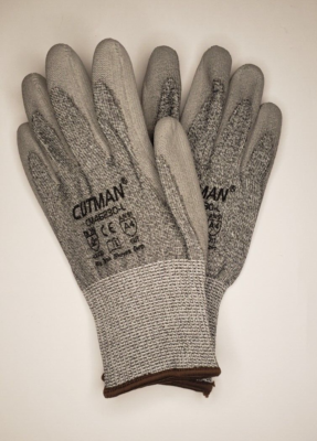 2 Pr Large CUTMAN TASK Gloves ANSI Cut Resistant Blended Liner Poly Palm Coated | eBay