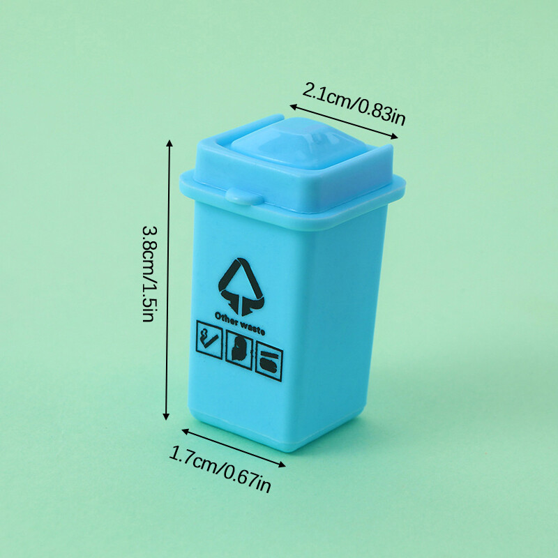 5Pcs Random Dollhouse Miniature Trash Can Study Garbage Sorting Bin ...