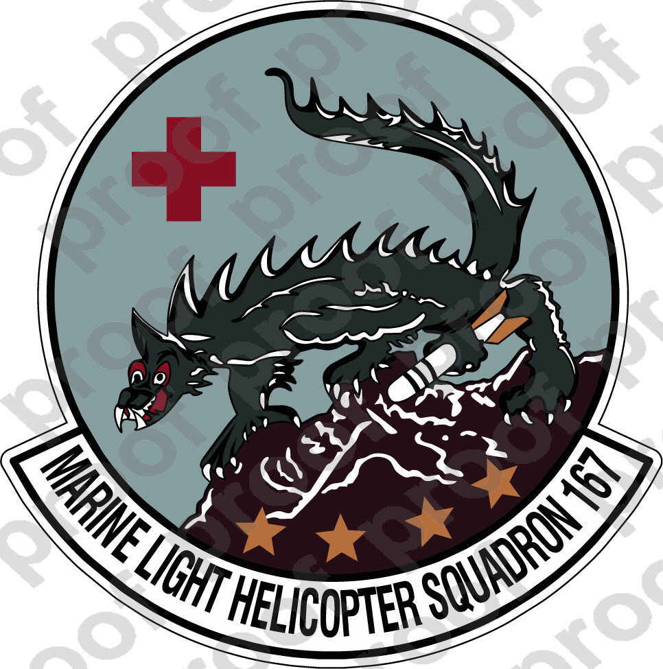 STICKER USMC HML 167 LIGHT HELO SQUADRON ooo USMC Lisc No 20187 | eBay