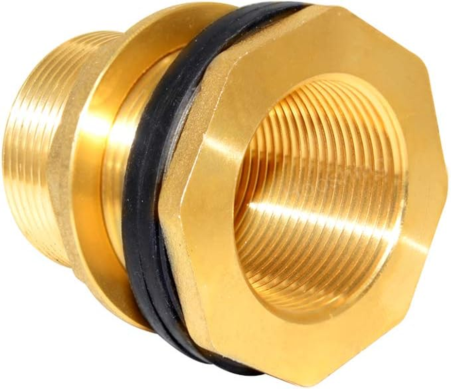 Brass Bulkhead Fitting 1-1/2" Female 2" Male Thread Water Tank ...