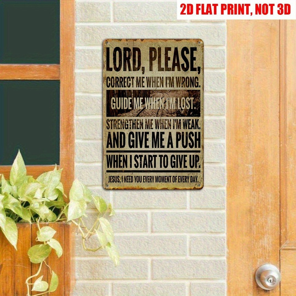 Vintage Spiritual Prayer Metal Sign Lord Guide Inspirational Wall Decor ...