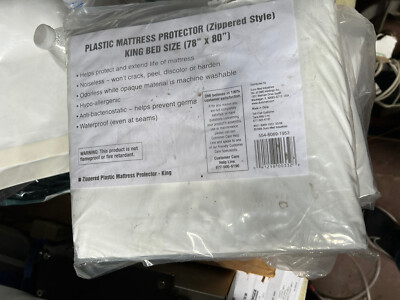 White Waterproof Mattress Protector Cover DMI Zippered Plastic No Odor ...