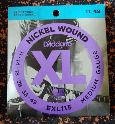 D'Addario EXL115 Bright Tone Medium Gauge Nickel Wound Electric Strings ...
