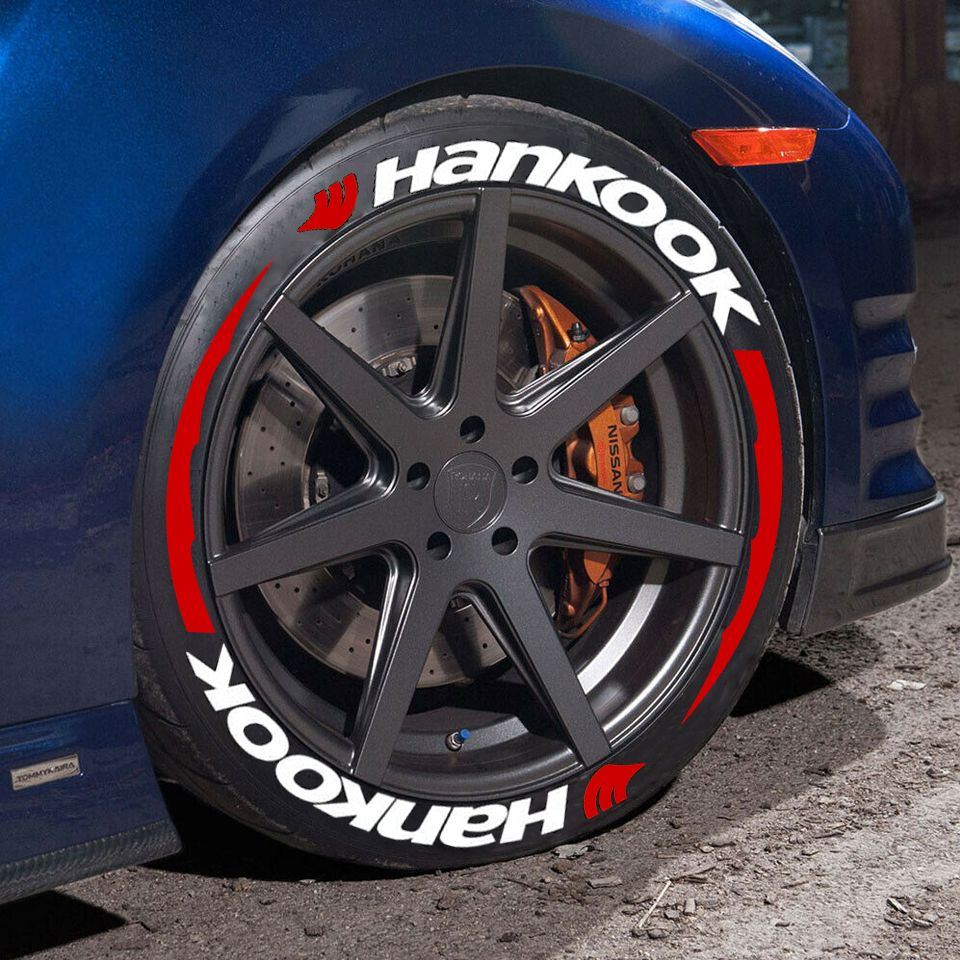 8 Sets HANKOOK Tire Lettering Sticker 1.38'' 15''-24'' Wheels ...