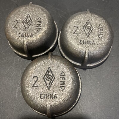 LOT OF 3 Merit Brass Cap Threaded Malleable Iron 2" | eBay
