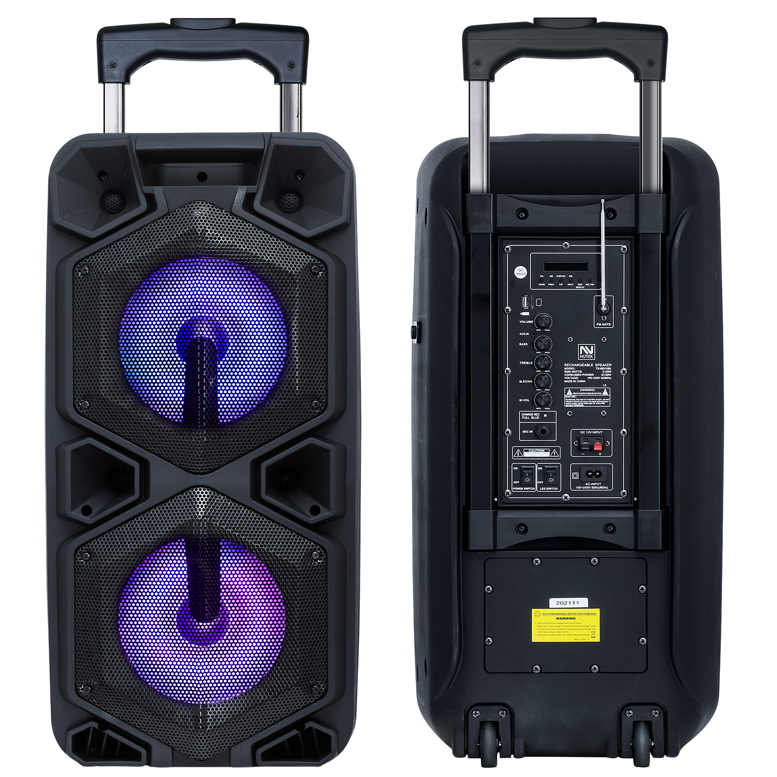 3000W/9000W Portable Bluetooth Speaker Sub woofer Heavy Bass Sound ...