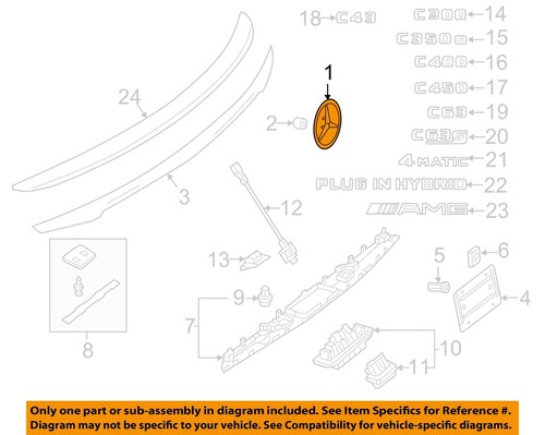 MERCEDES OEM 15-18 C300 Trunk Lid-Emblem Badge Nameplate 2058174500 | eBay