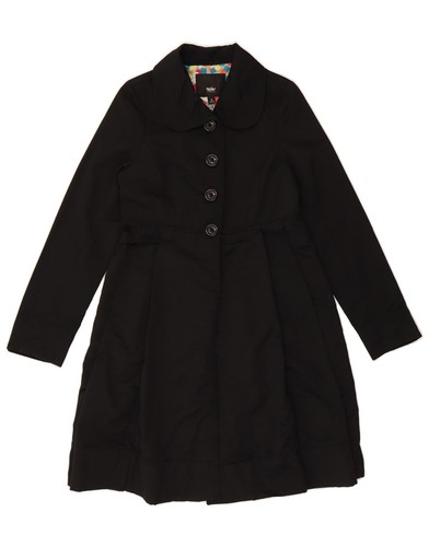 MOSSIMO Womens Trench Coat UK 10 Small Black Cotton CF05 | eBay UK
