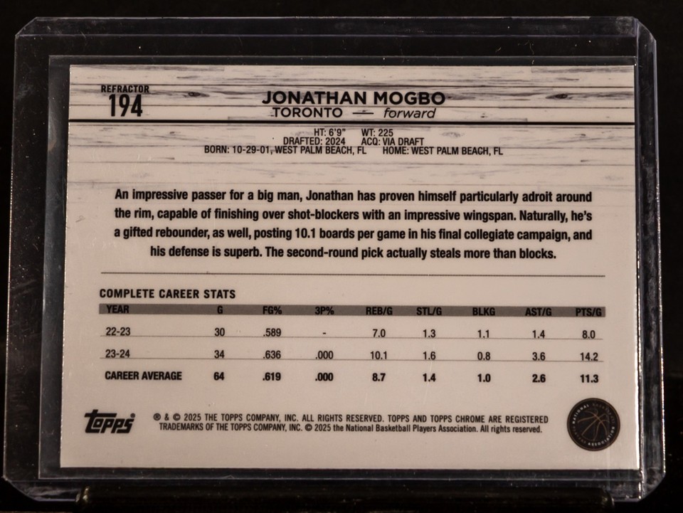 Jonathan Mogbo 2024 Topps Chrome #194 Refractor Rookie RC | eBay