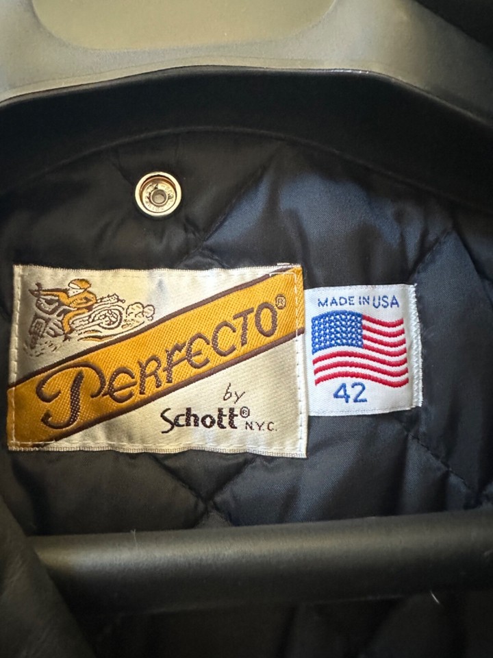 Schott PERFECTO 118 Size 42 Motorcycle Leather Jacket Brand New Without ...