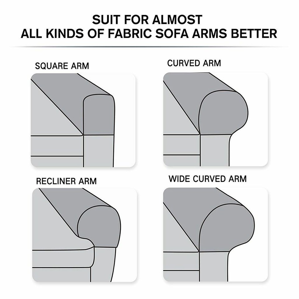 2x Sofa Armchair Covers Stretch Chair Arm Protector Cover Couch ...
