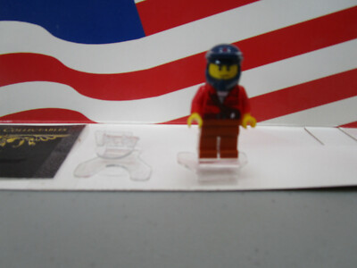 LEGO (2) MINIFIGURE UTENSIL TRANS CLEAR FLEXIBLE STAND/SUPER JUMPER ...