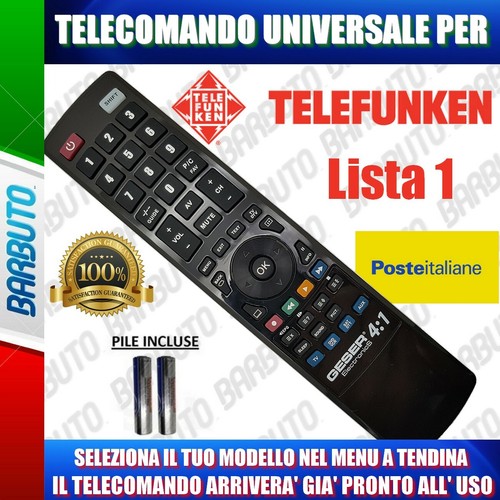 TELECOMANDO UNIVERSAL TELEFUNKEN, CLICCA SUL TUO MODELLO LO RICEVERAI ...