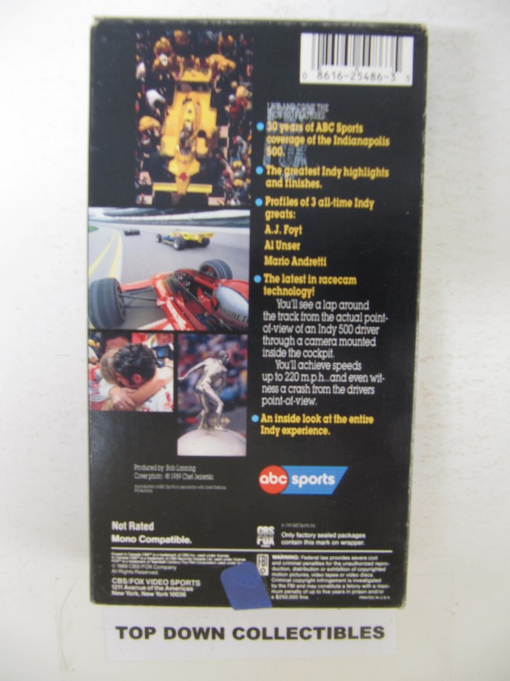 Live & Drive The Indy 500 30 Years Of ABC Sports At Indy 1989 VHS | eBay