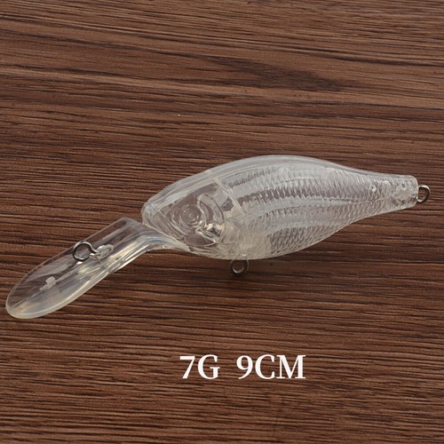 10PCS 9CM/7G Blank Plastic Lures Transparent Unpainted Minnow Wobbler ...