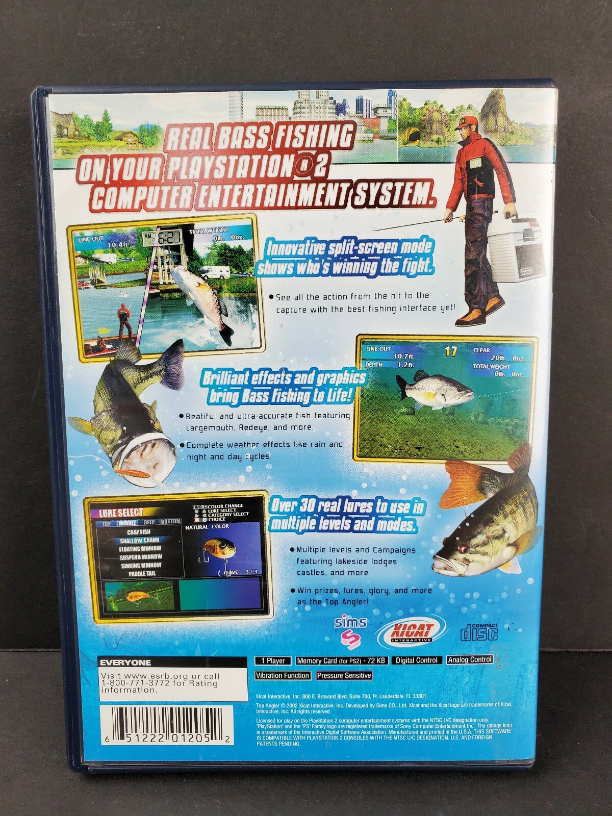 Top Angler: Real Bass Fishing (PlayStation 2 PS2, 2002) Complete Game ...