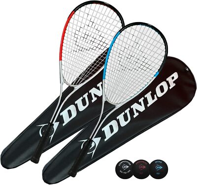 Dunlop Hyper Deluxe Squash Racket Set, inc Covers & 3 Balls RRP £140 ...