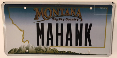 Vanity MOHAWK license plate Native American Indian Iroquois tribe USS ...